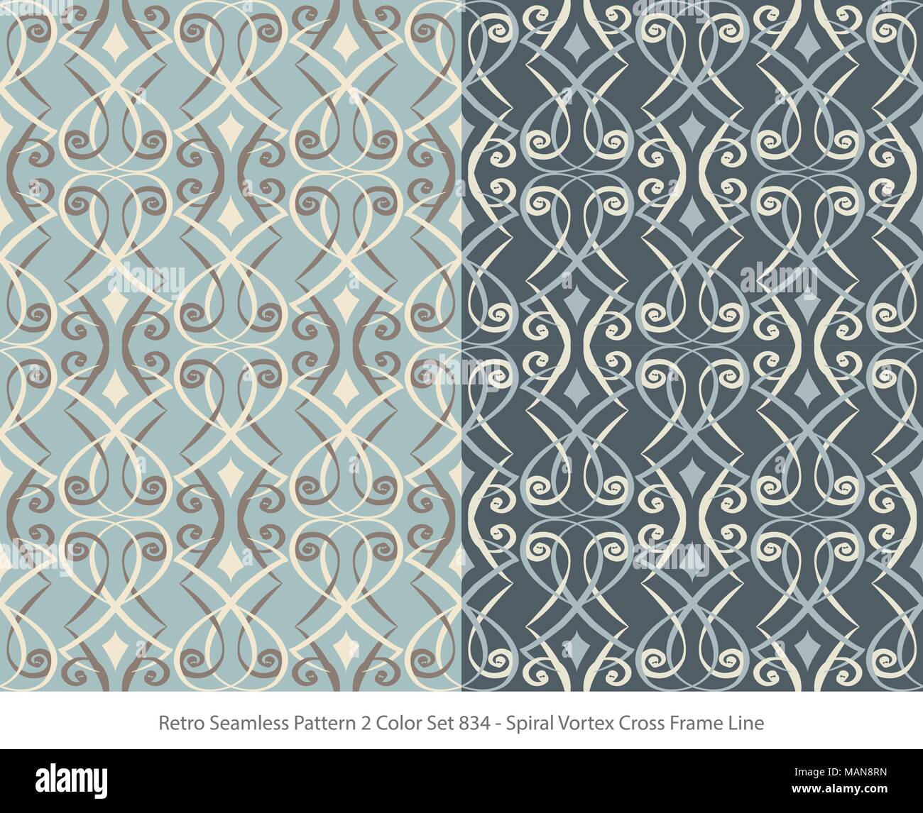Retro Seamless Background 2 Color Set Spiral Vortex Cross Frame Line Stock Vector Image & Art ...