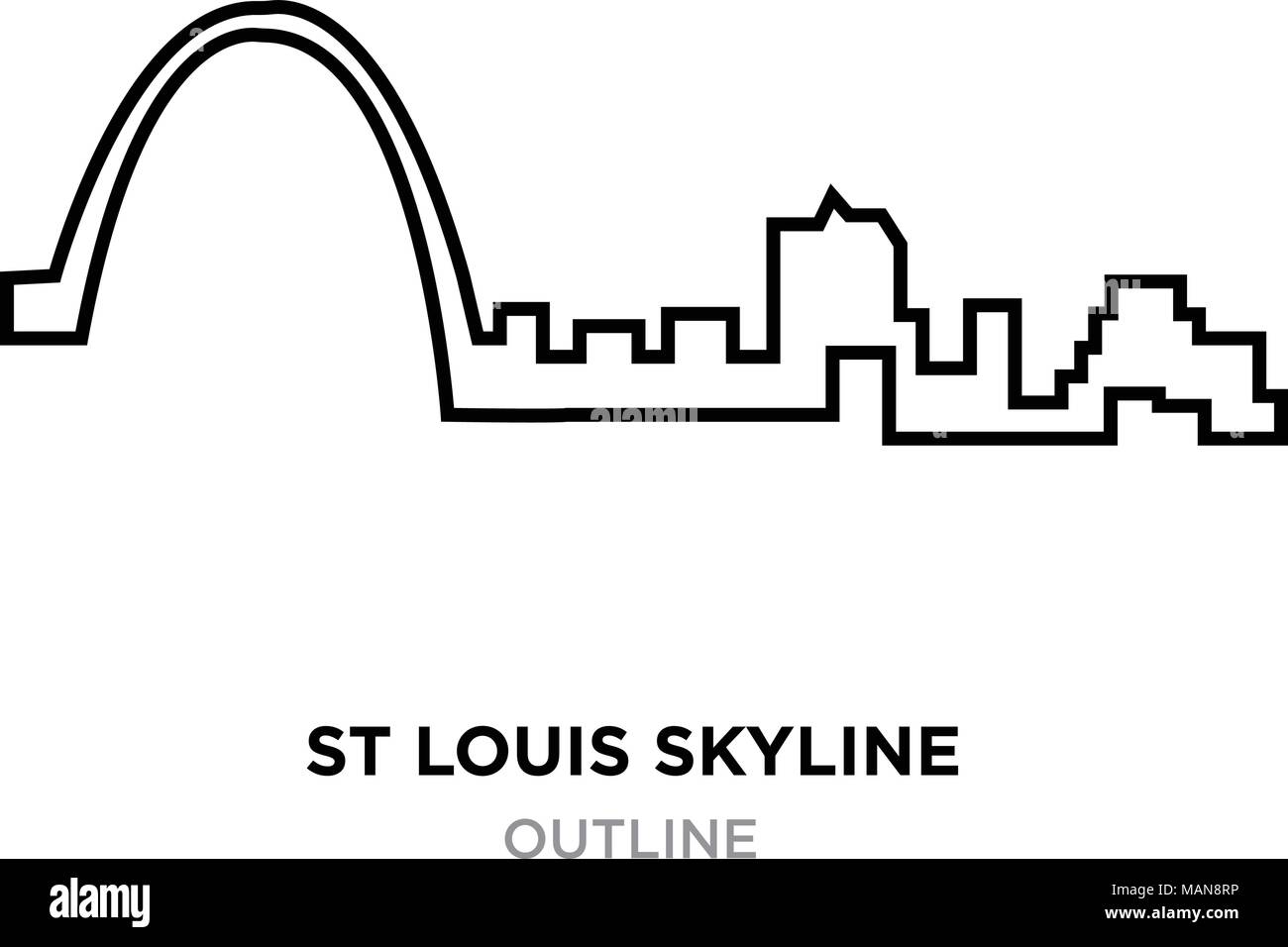 st louis skyline outline on white background, vector illustration Stock ...