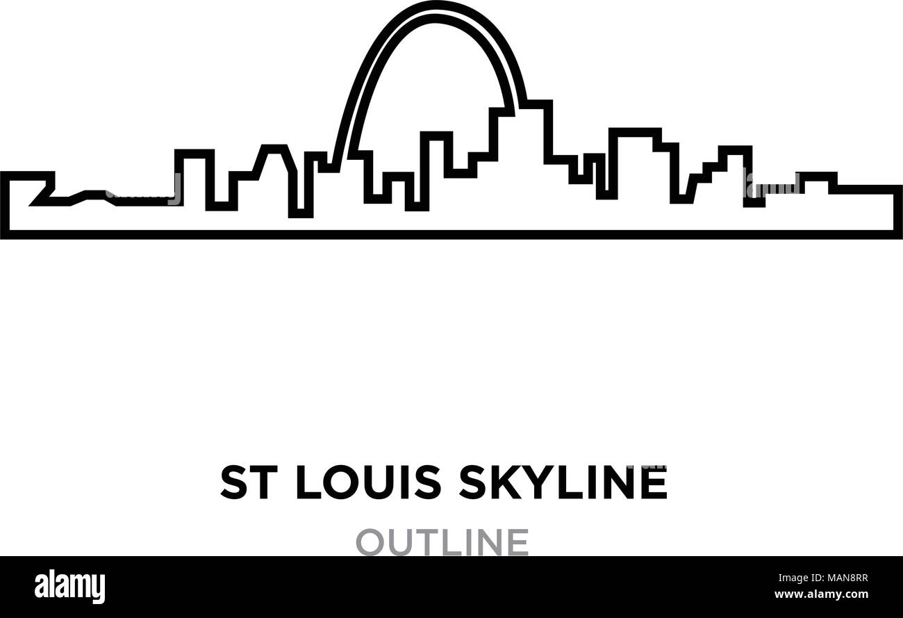st louis skyline outline on white background, vector illustration Stock ...