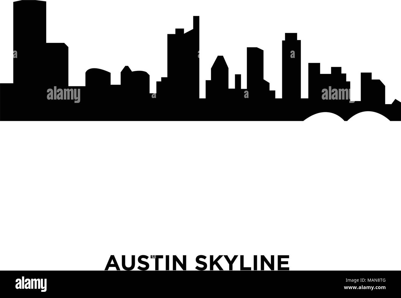 austin skyline silhouette on white background, vector illustration ...