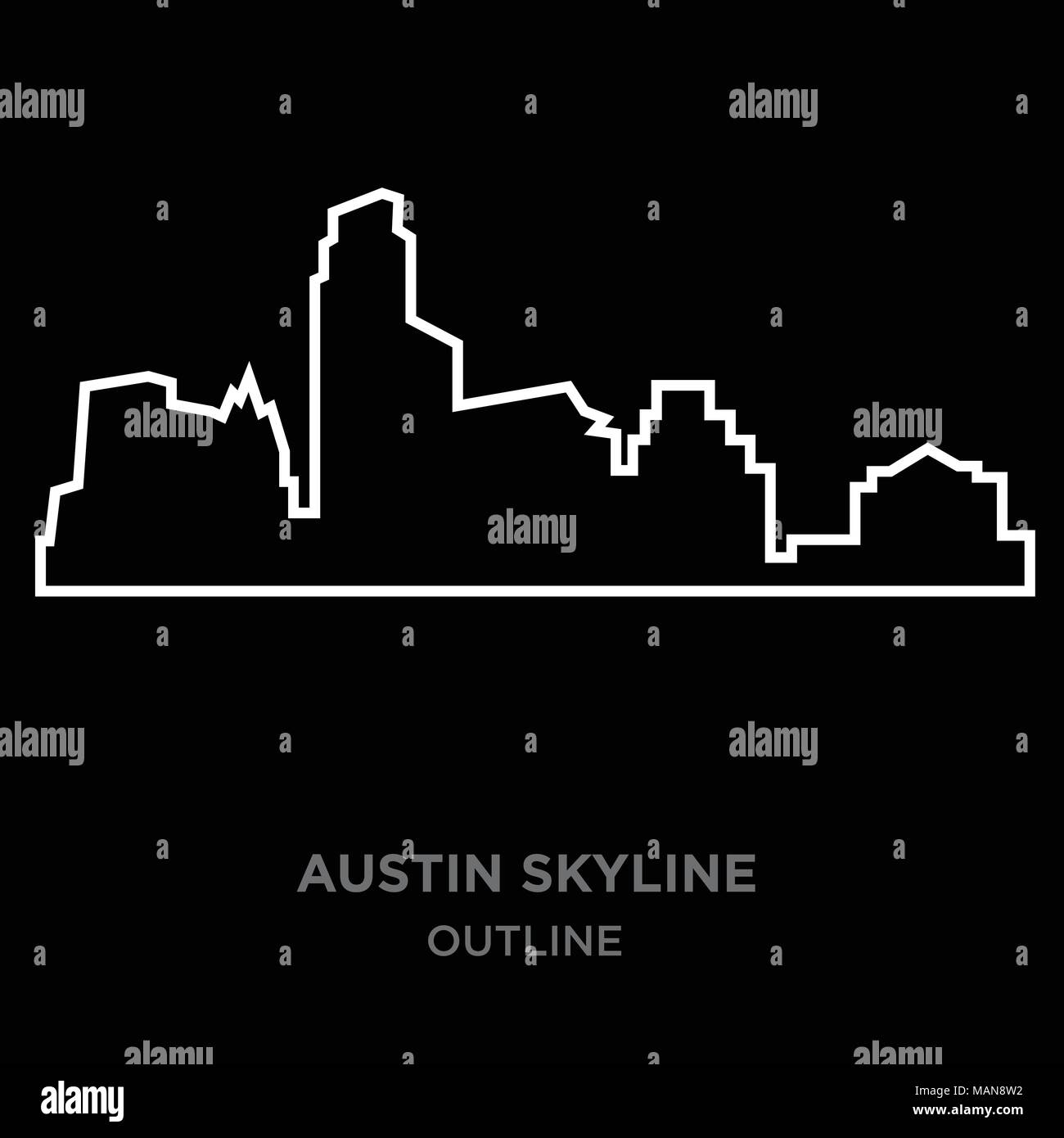 Austin skyline vector vectors hi-res stock photography and images - Alamy