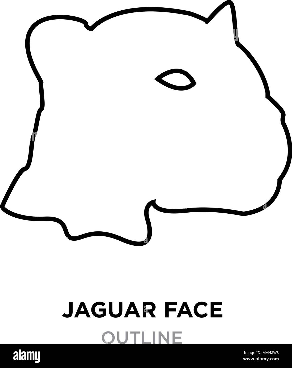 jaguar face outline on white background, vector illustration Stock ...