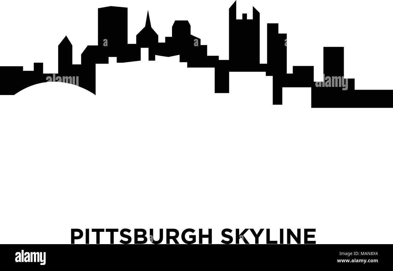 pittsburgh skyline silhouette on white background, vector illustration ...