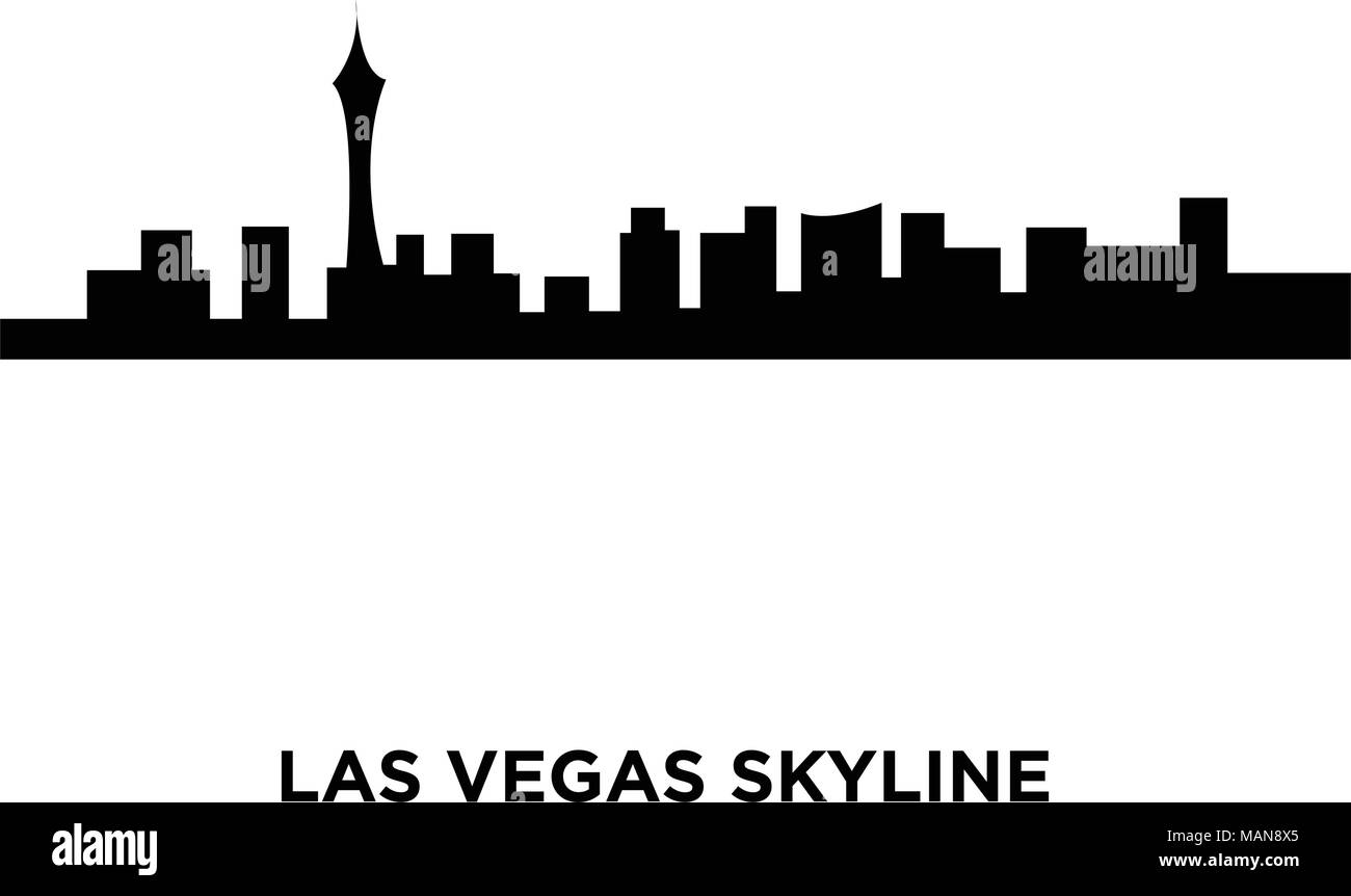 las vegas skyline silhouette on white background, vector illustration ...