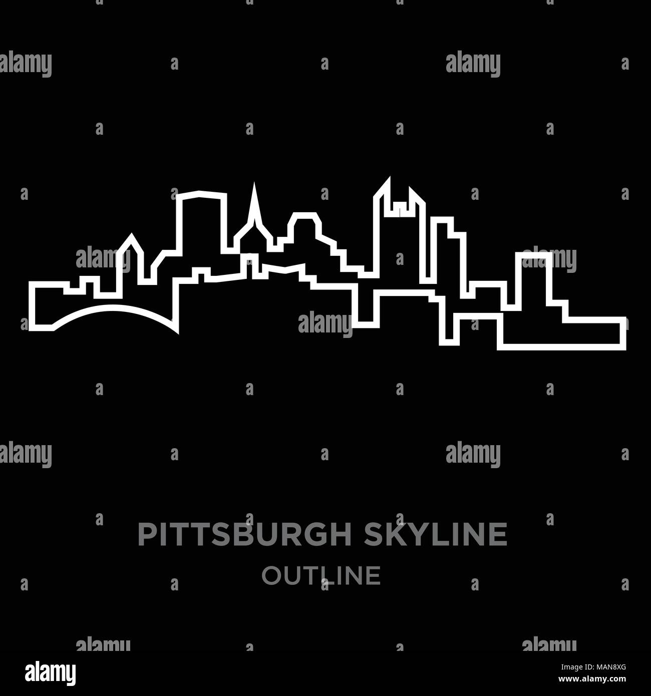 Pittsburgh Skyline Silhouette High Resolution Stock Photography and ...