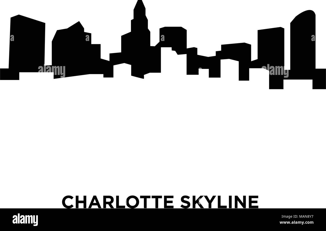 charlotte skyline silhouette on white background, vector illustration ...