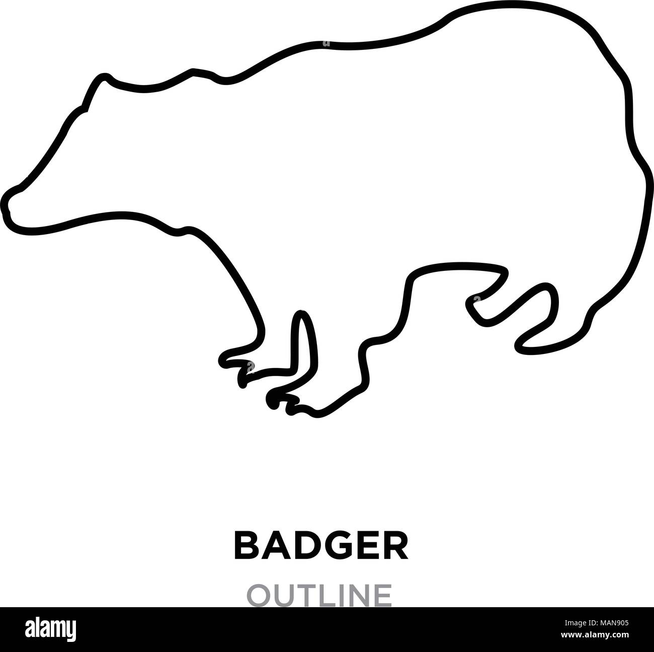 badger outline on white background, vector illustration Stock Vector ...