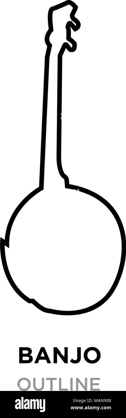 banjo outline on white background, vector illustration Stock Vector ...