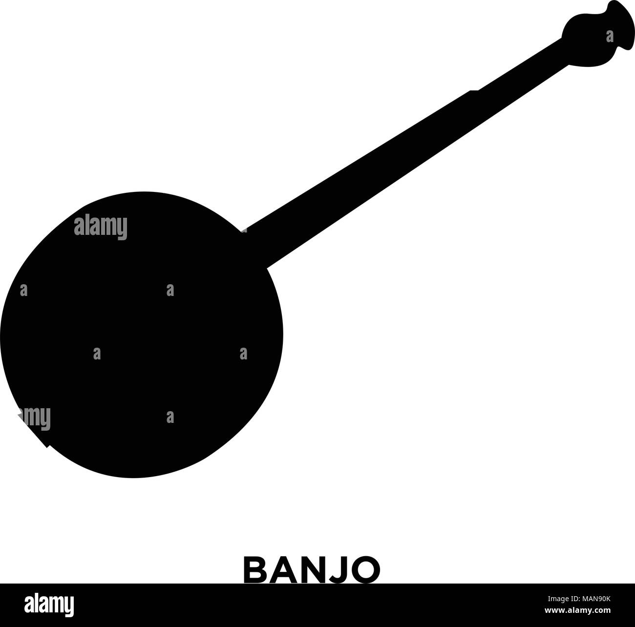 banjo silhouette on white background, vector illustration Stock Vector ...