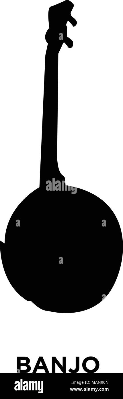 banjo silhouette on white background, vector illustration Stock Vector ...