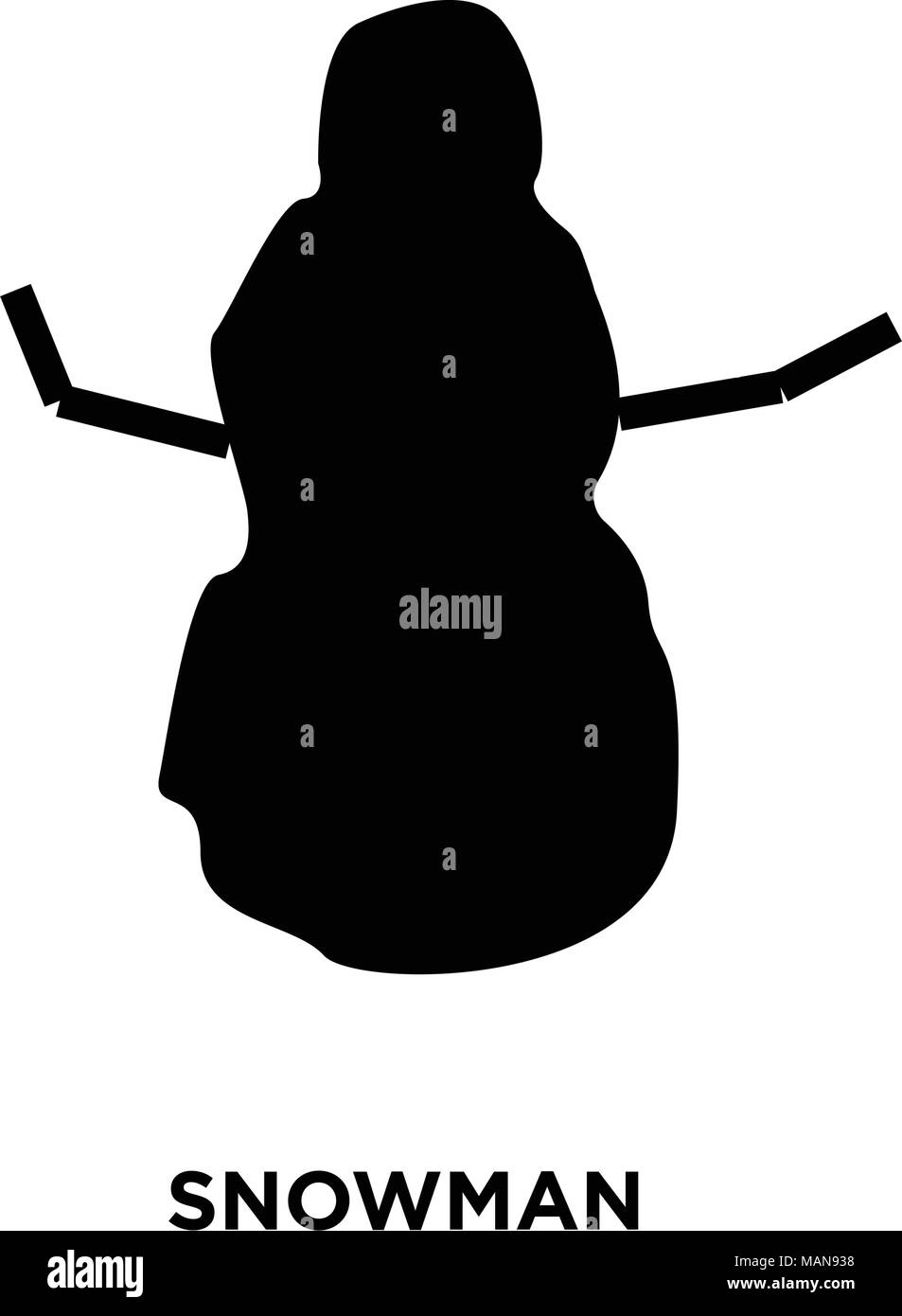 snowman silhouette images on white background, vector illustration ...