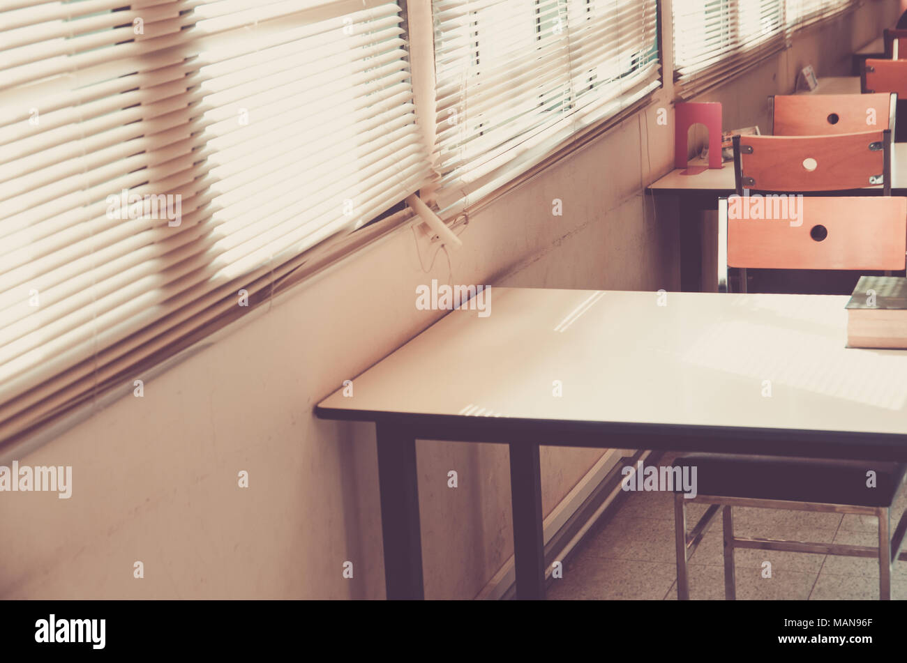 Empty wooden desk hi-res stock photography and images - Alamy