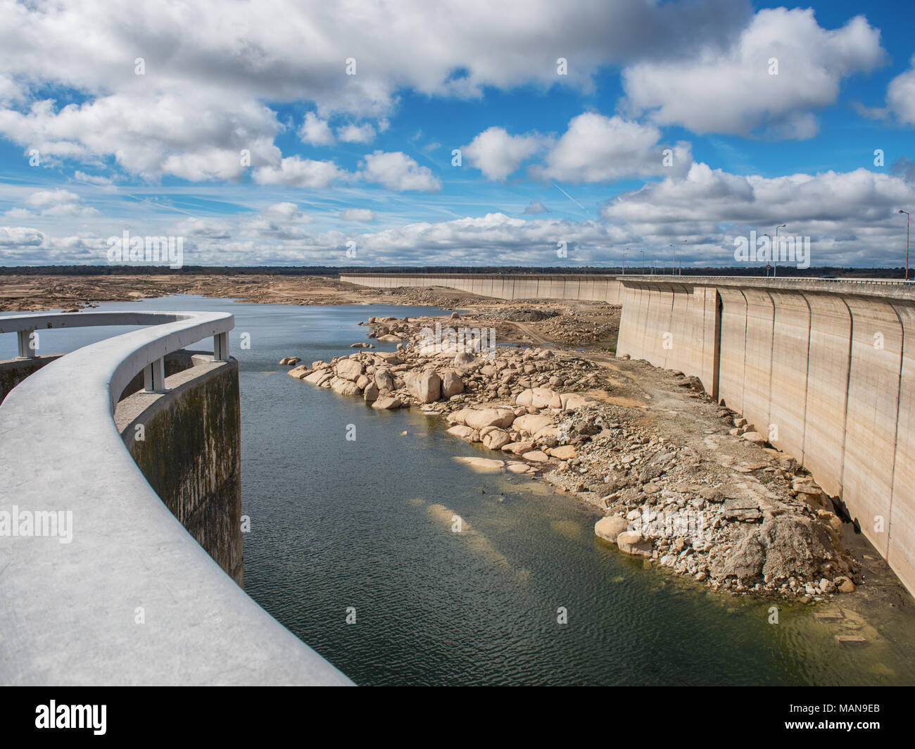 Beautiful scenery with high river and mountains Stock Photo - Alamy