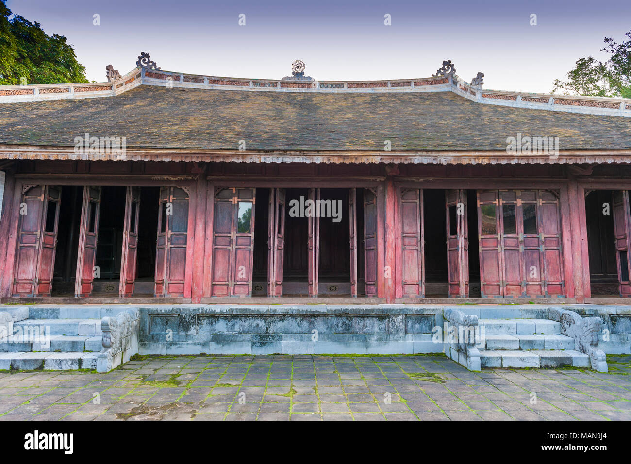 View of historical building at dusk at Tu Duc. HUE. VIETNAM Stock Photo ...