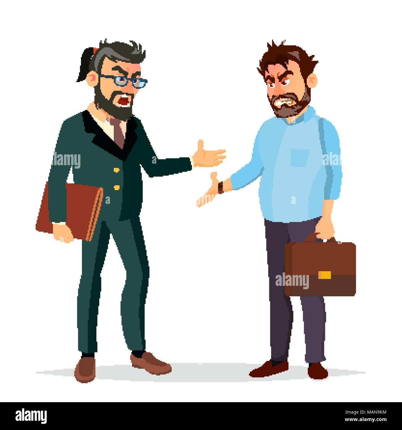 Quarrel Boss Vector. Office Workers Characters. Conflict. Disagreements ...