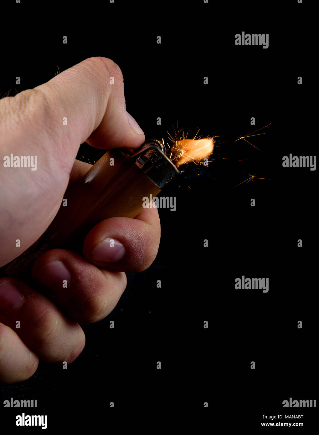 Man hand holding lighter white hi-res stock photography and images - Alamy