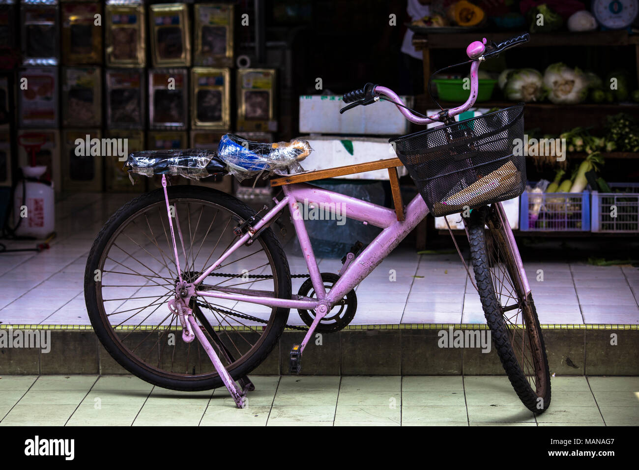 Bicycle two wheeler low speed transport around town pictured in Pulau ...