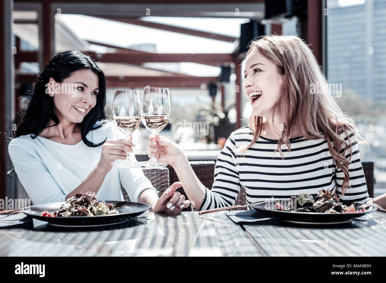 Women cheering wine hi-res stock photography and images - Alamy