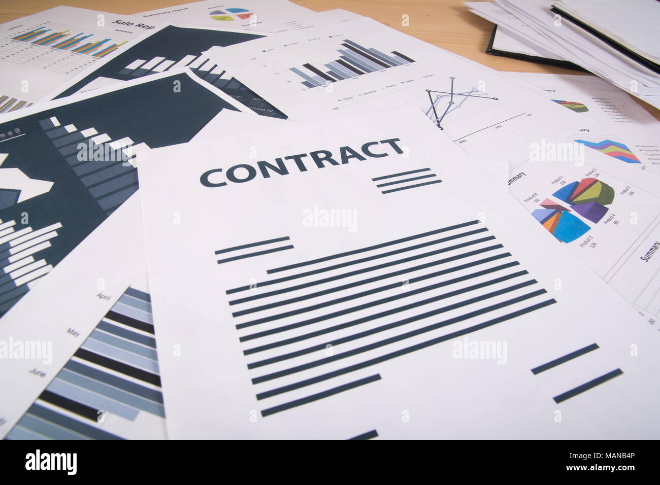 Business report. Graphs and charts.Business concept Stock Photo - Alamy