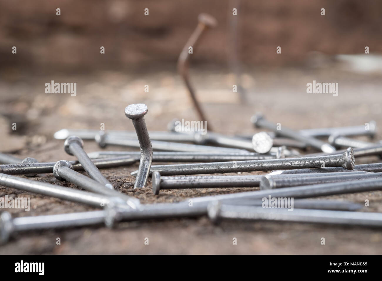 Close Up Iron nails, home repair kit Stock Photo - Alamy