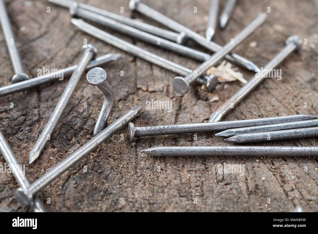 Close Up Iron nails, home repair kit Stock Photo - Alamy