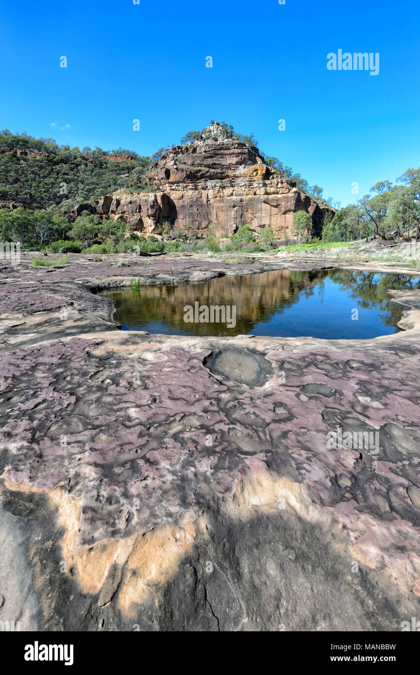 Rock patterns in the eroded riverbed of Porcupine Gorge National Park ...