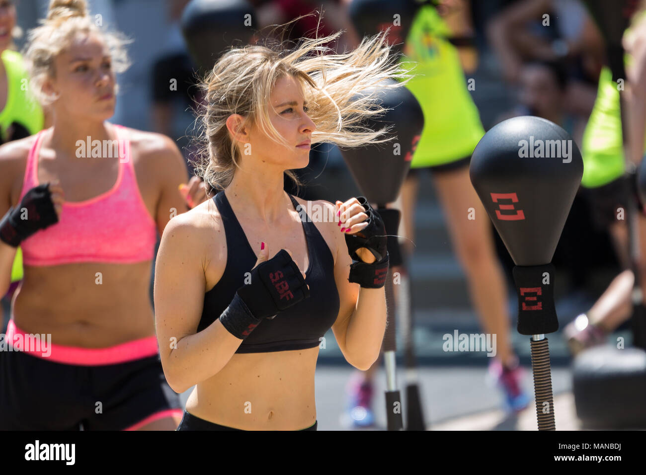 Fitness and Exercising Concept: Girls Workout with Speed Ball and Free ...