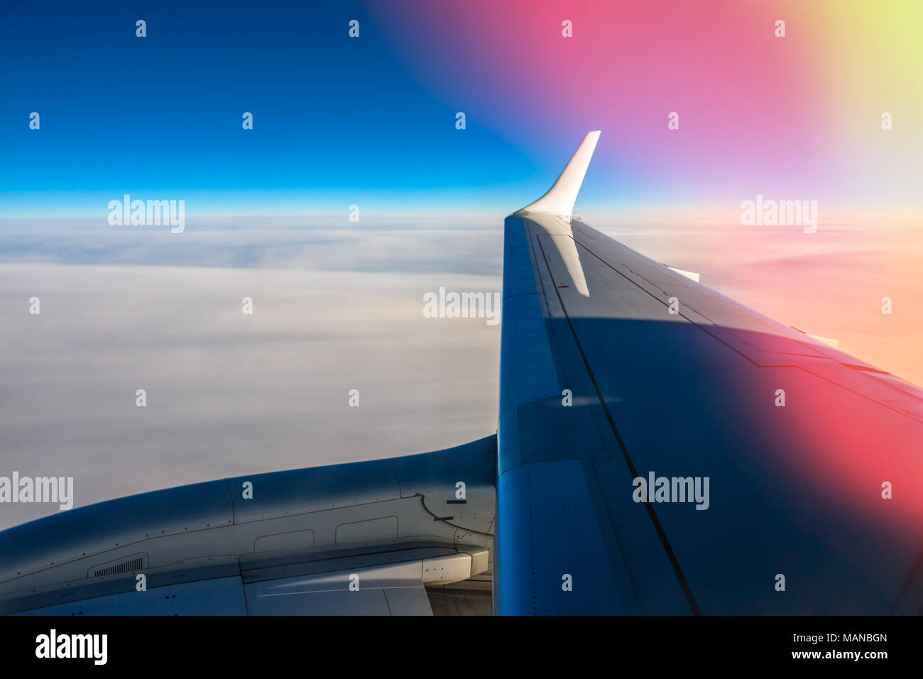 Airplane wing top view hi-res stock photography and images - Alamy