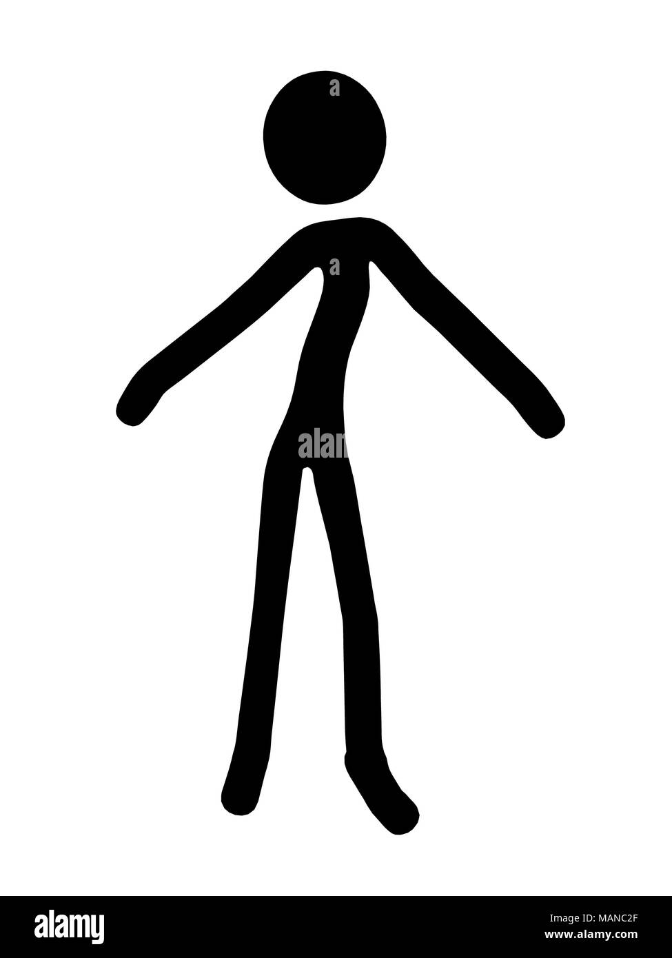 Stickman silhouette illustration on a white background Stock Photo - Alamy