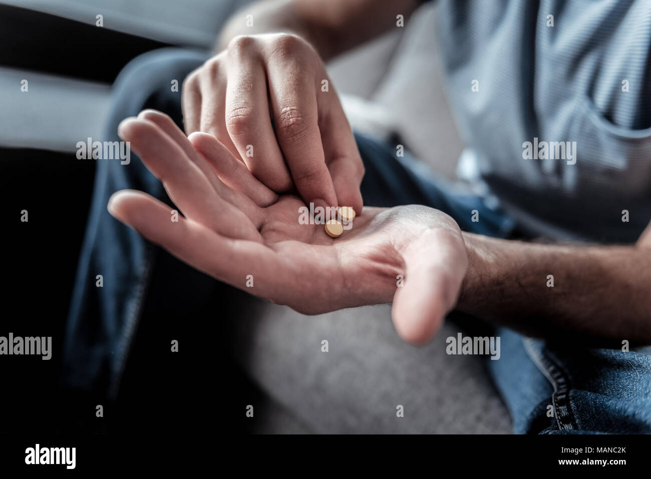 Close up of two pills Stock Photo - Alamy