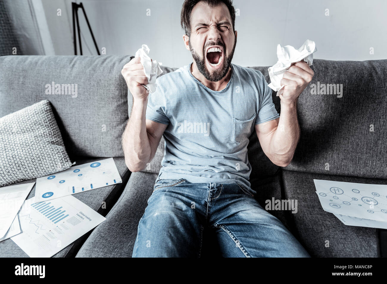 Emotional adult man crying Stock Photo - Alamy