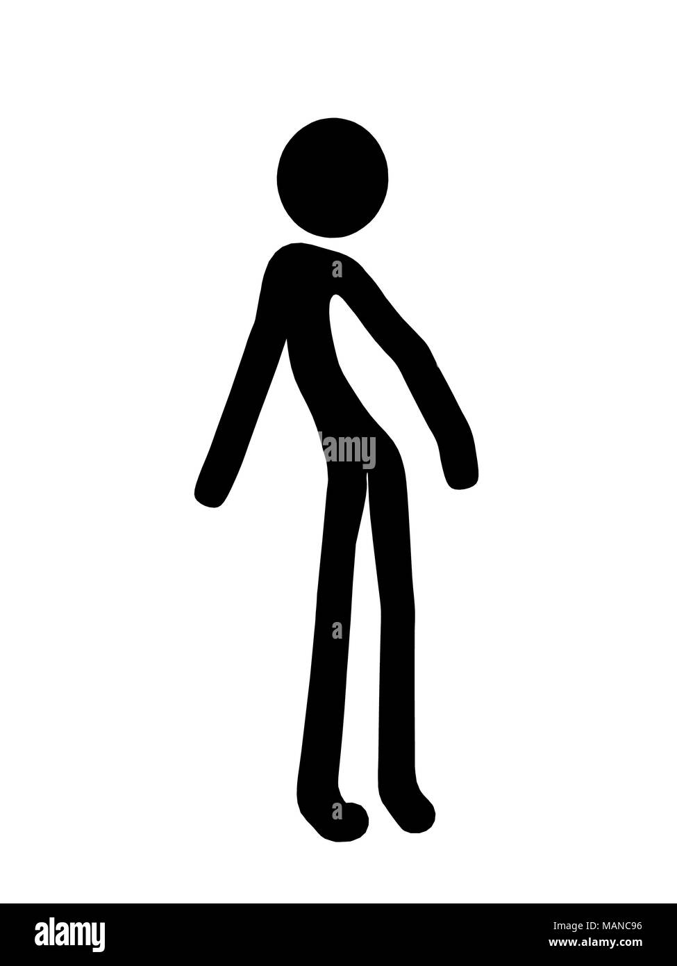 Stickman silhouette illustration on a white background Stock Photo - Alamy