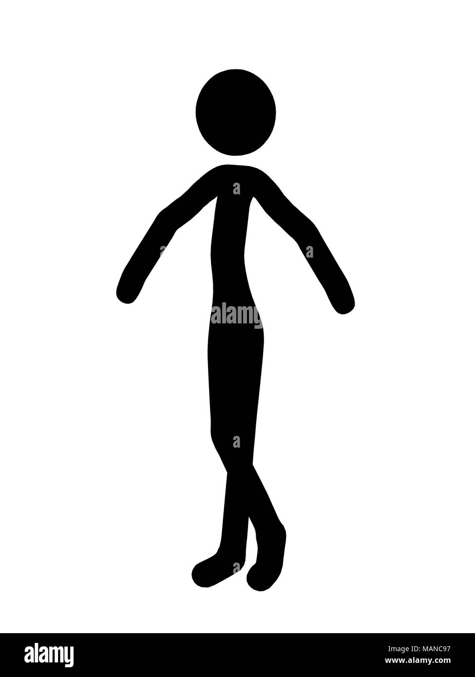 Stickman silhouette illustration on a white background Stock Photo - Alamy