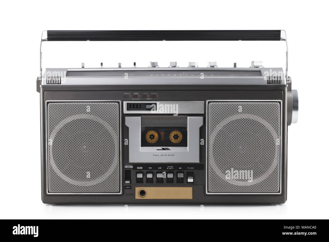Retro ghetto blaster isolated on white with clipping path Stock Photo ...