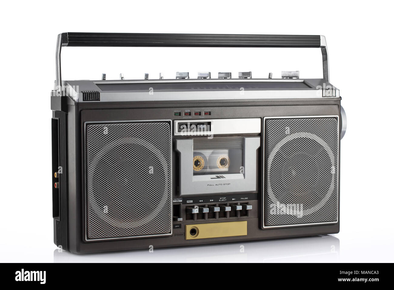 Retro ghetto blaster isolated on white with clipping path Stock Photo ...