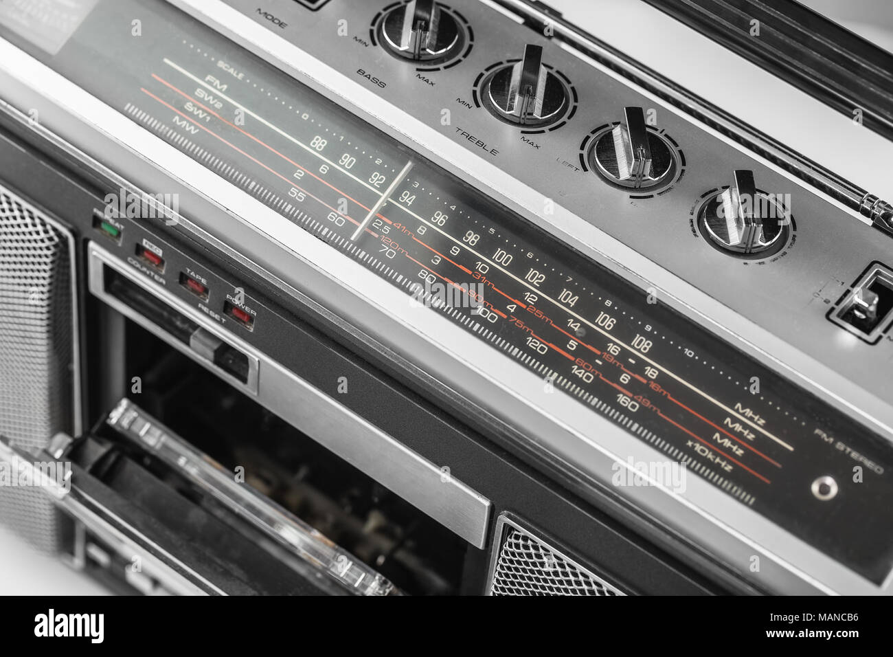 Vintage 1980s Silver radio boom box Stock Photo - Alamy