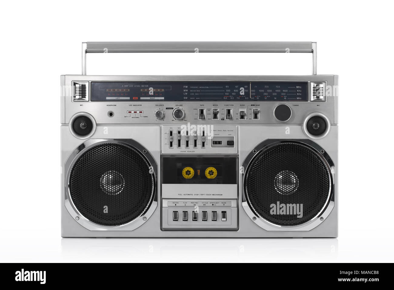 Retro ghetto blaster isolated on white with clipping path Stock Photo ...
