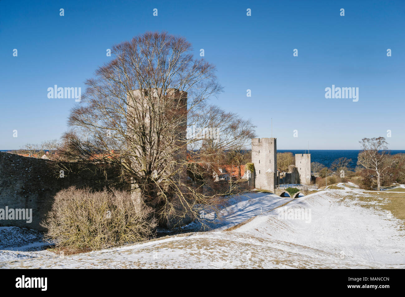 Winter in Visby on the island of Gotland in the Baltic Sea Stock Photo ...