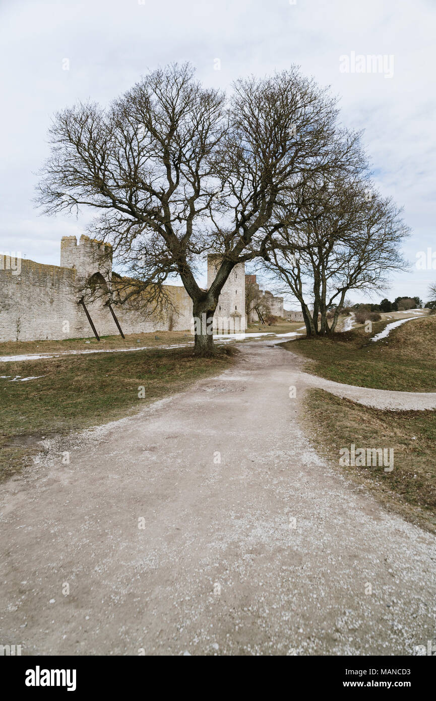 Winter in Visby on the island of Gotland in the Baltic Sea Stock Photo ...