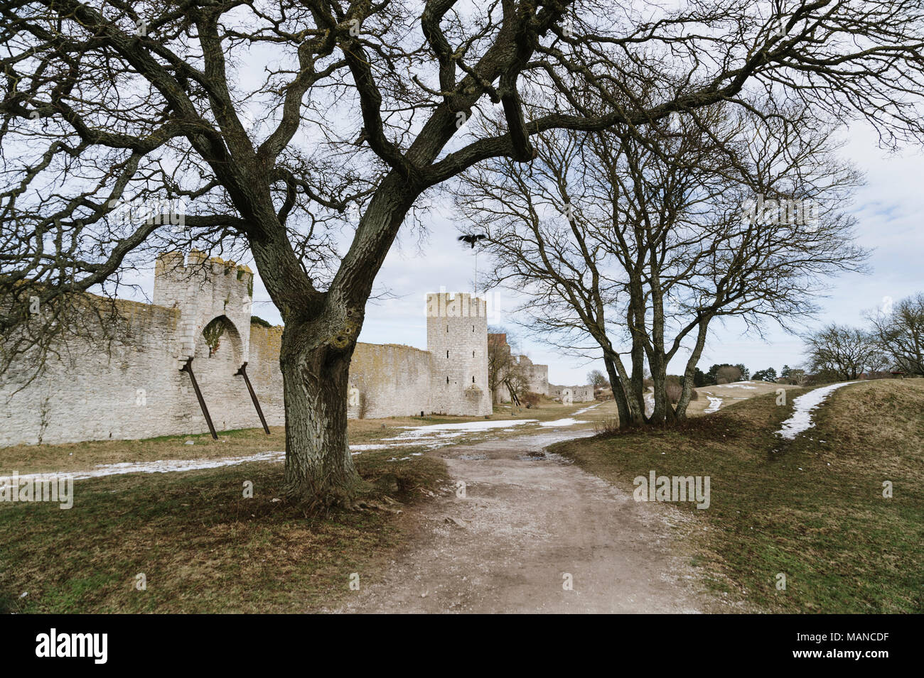 Winter in Visby on the island of Gotland in the Baltic Sea Stock Photo ...