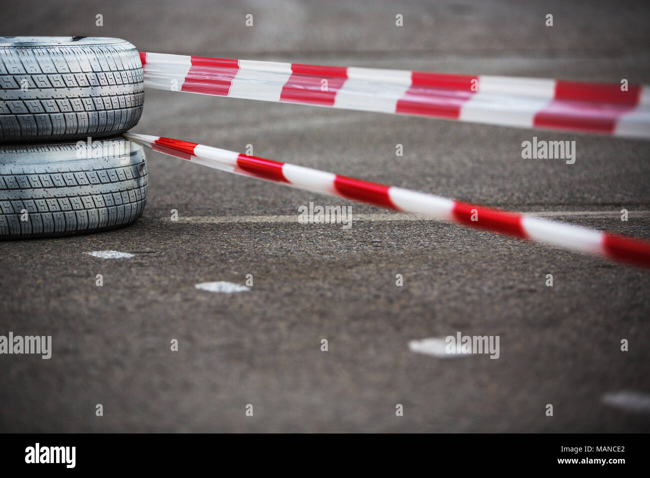 Rally championship. Tires and corner line on the road Stock Photo - Alamy