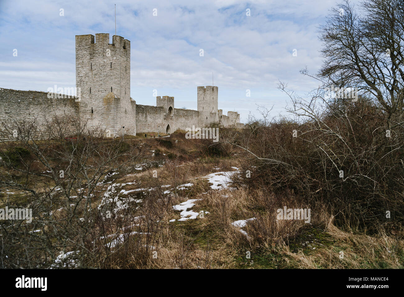 Winter in Visby on the island of Gotland in the Baltic Sea Stock Photo ...