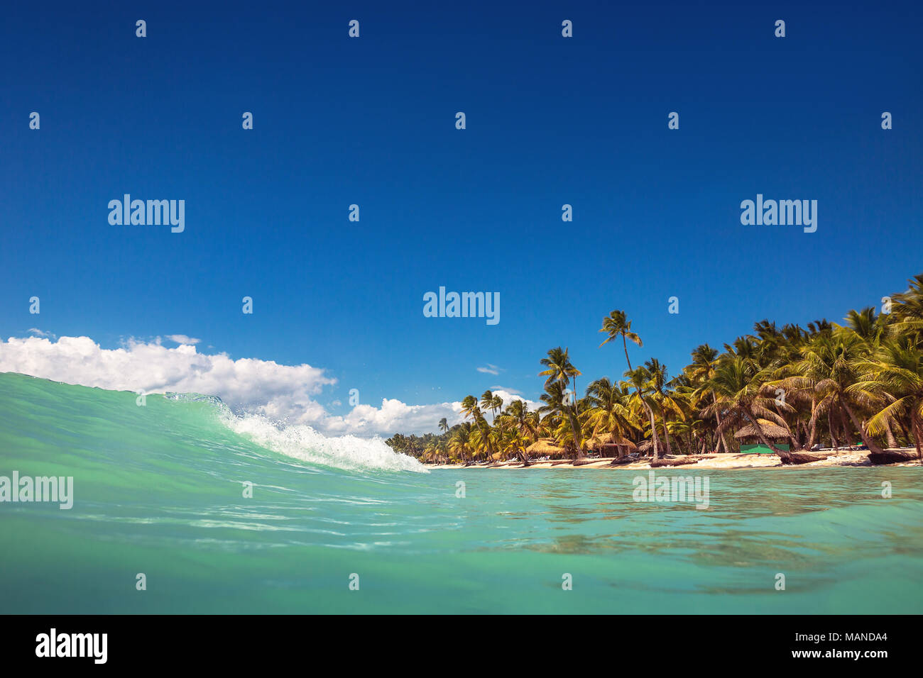 Caribbean wild beach, Punta Cana Stock Photo - Alamy