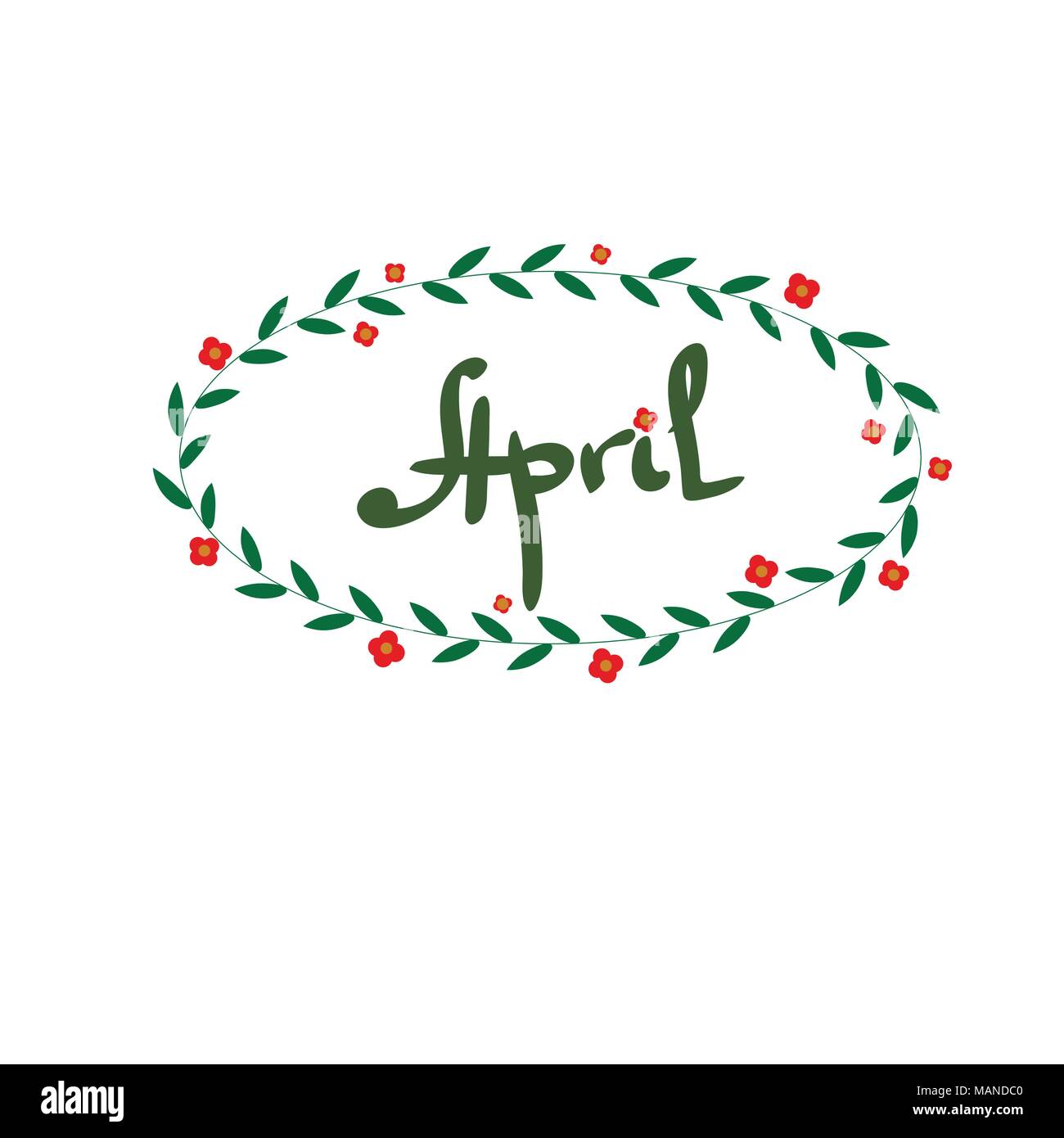 Circle With Flowers April Stock Vector Image & Art - Alamy