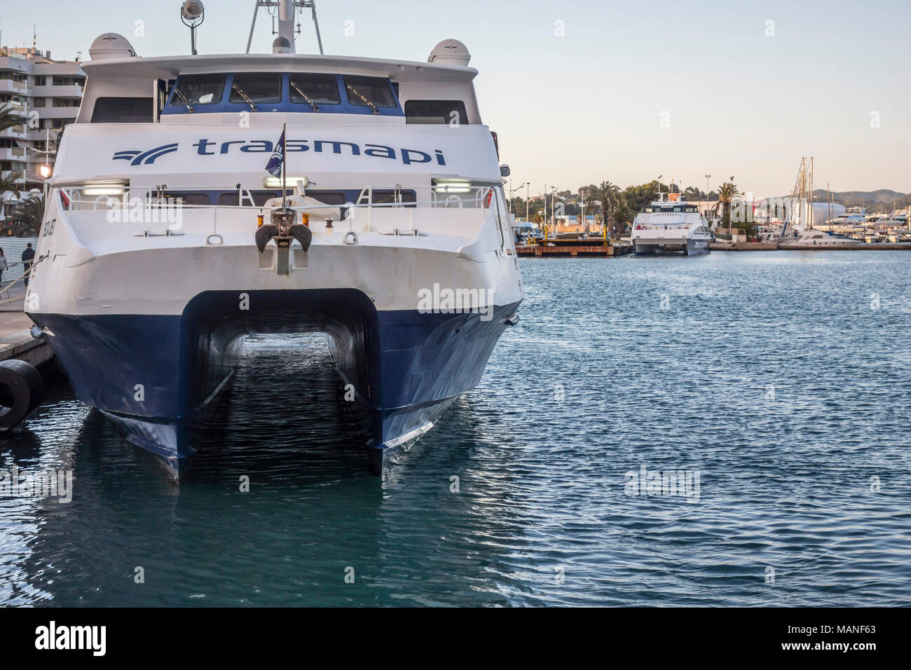 Port view, ferry line to Formentera, Ibiza, Spain Stock Photo - Alamy