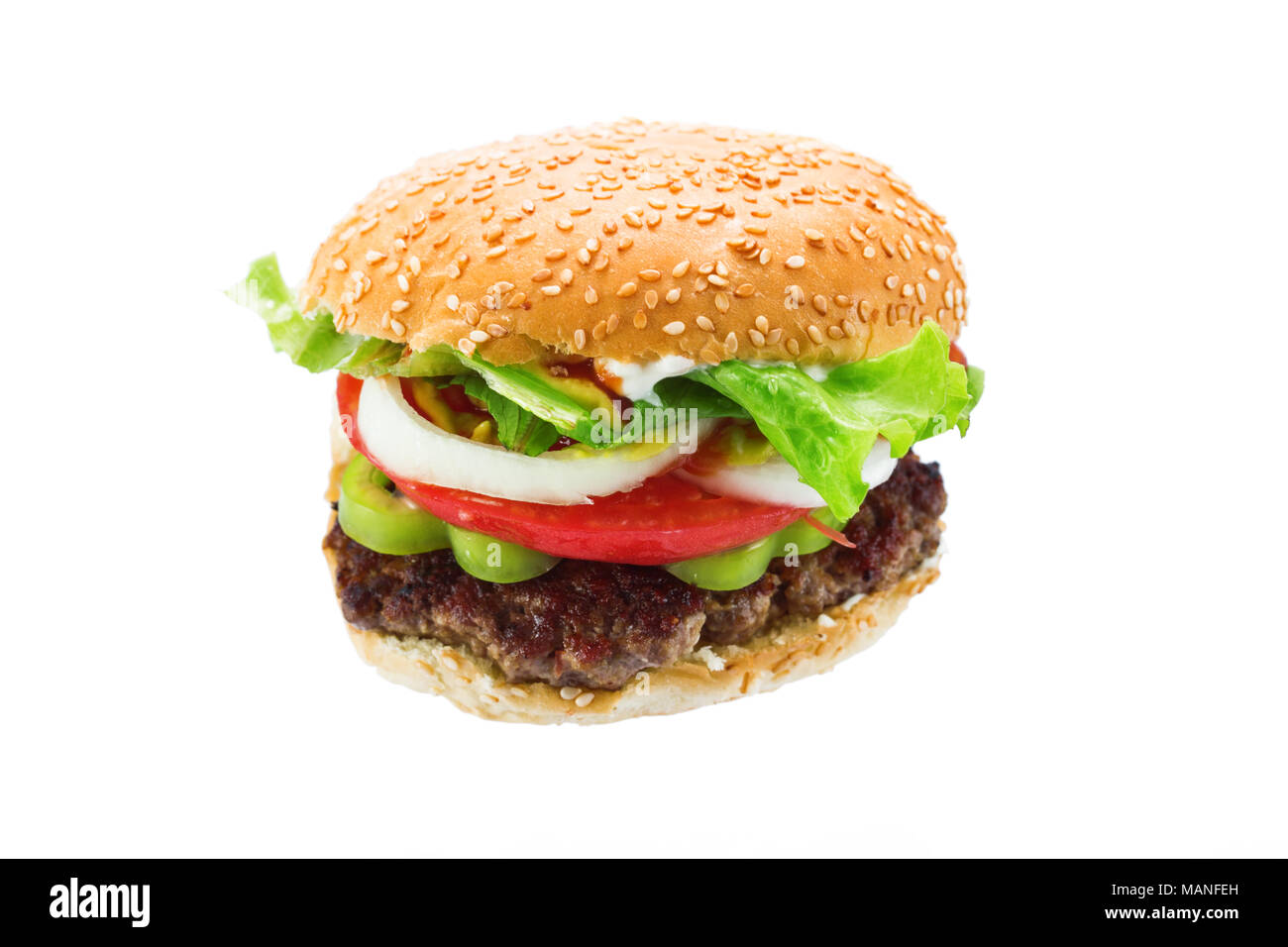 Delicious hamburger isolated. Healthy sandwich Stock Photo - Alamy