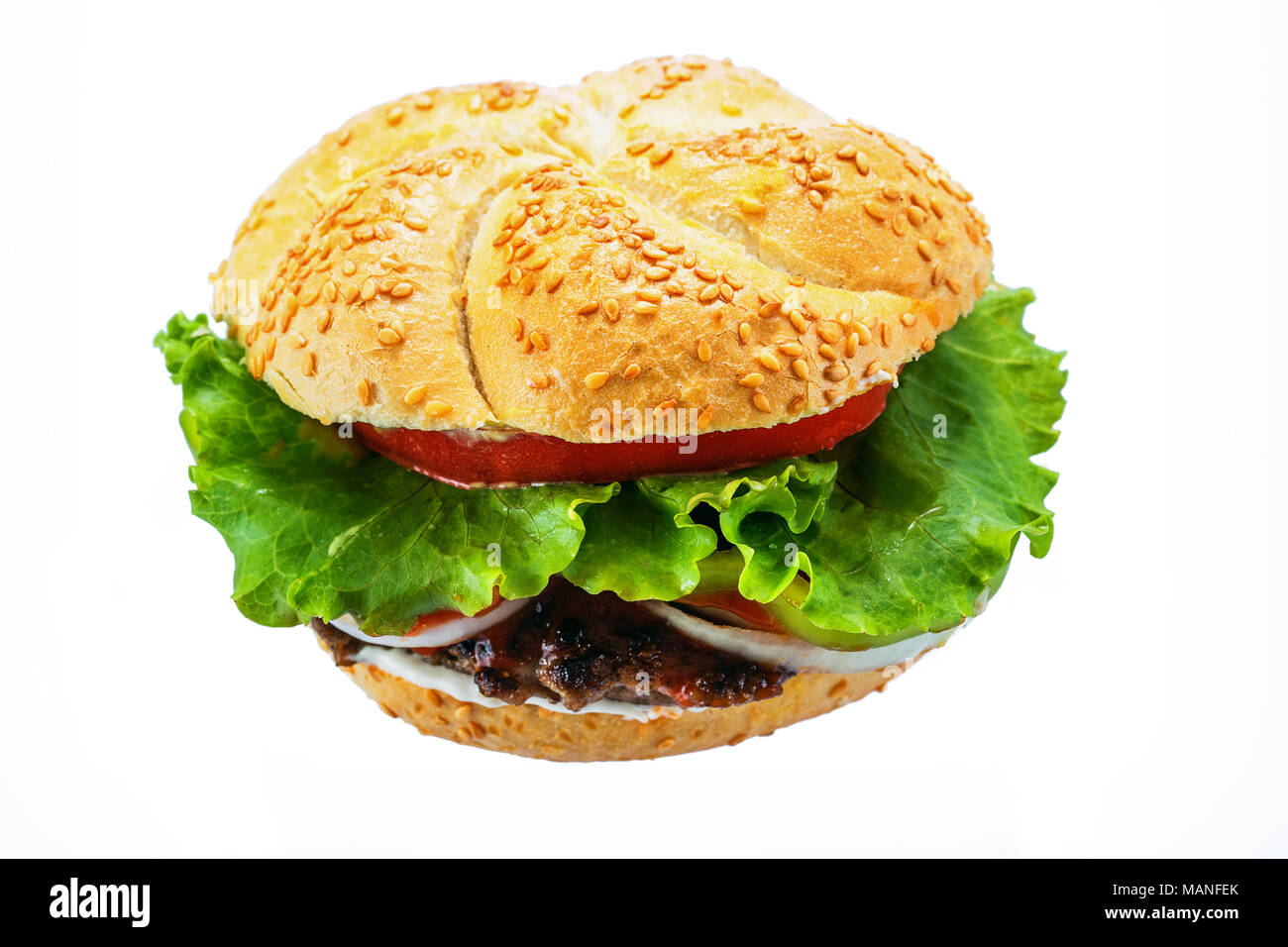 Delicious hamburger isolated. Healthy sandwich Stock Photo - Alamy