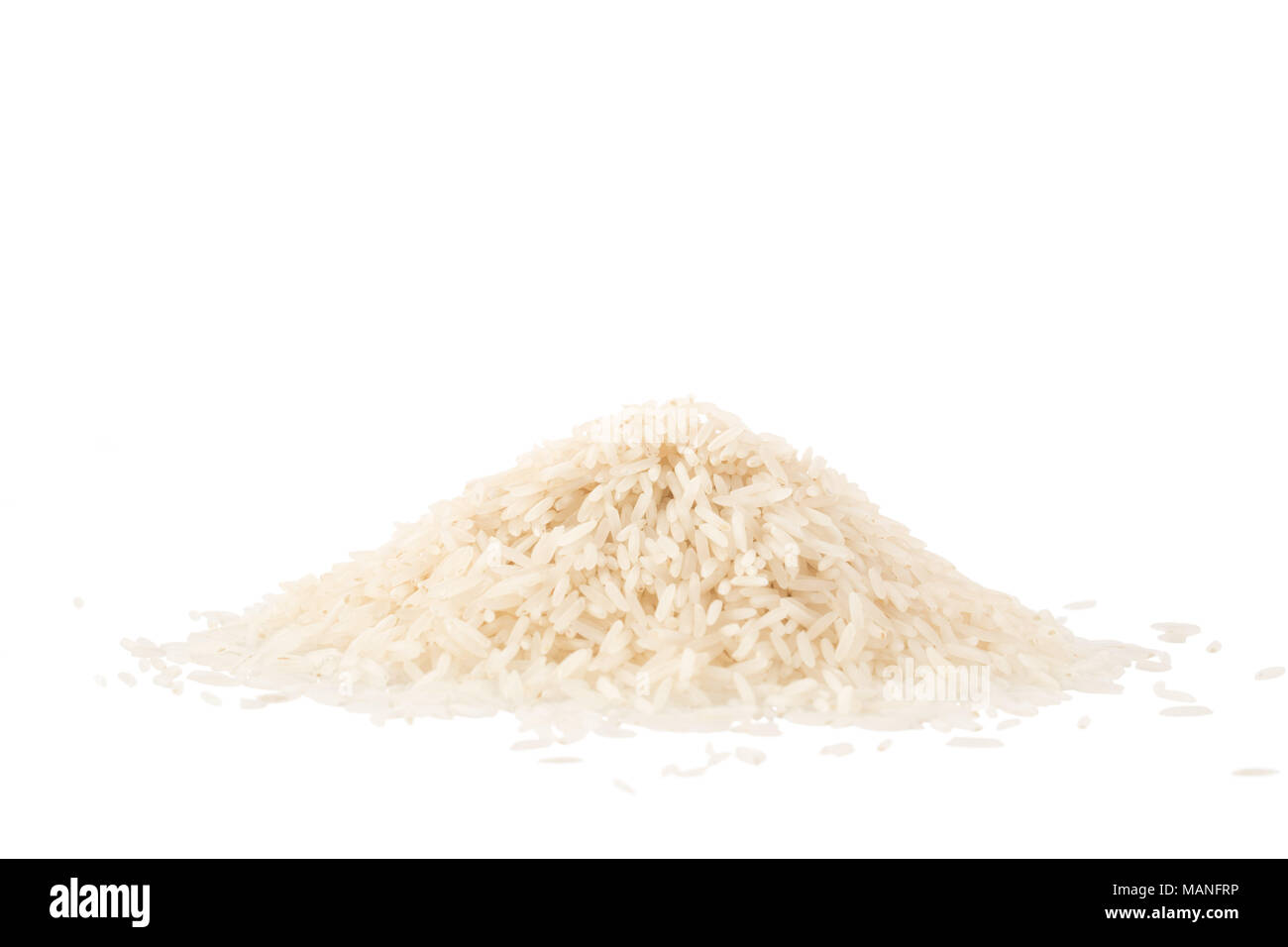 Small pile of basmati rice isolated on a white background Stock Photo ...
