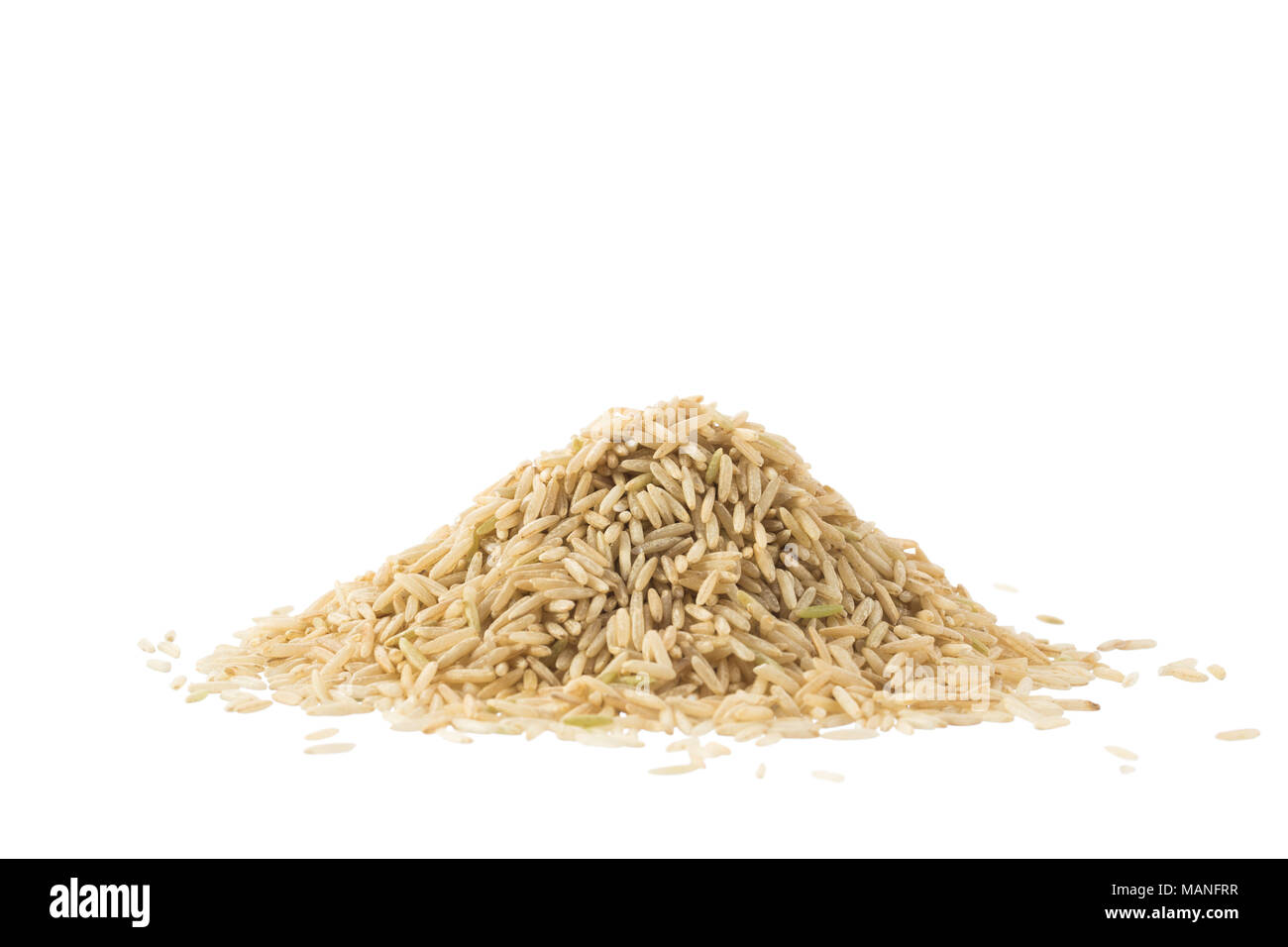 Pile of brown basmati rice isolated on white background Stock Photo - Alamy