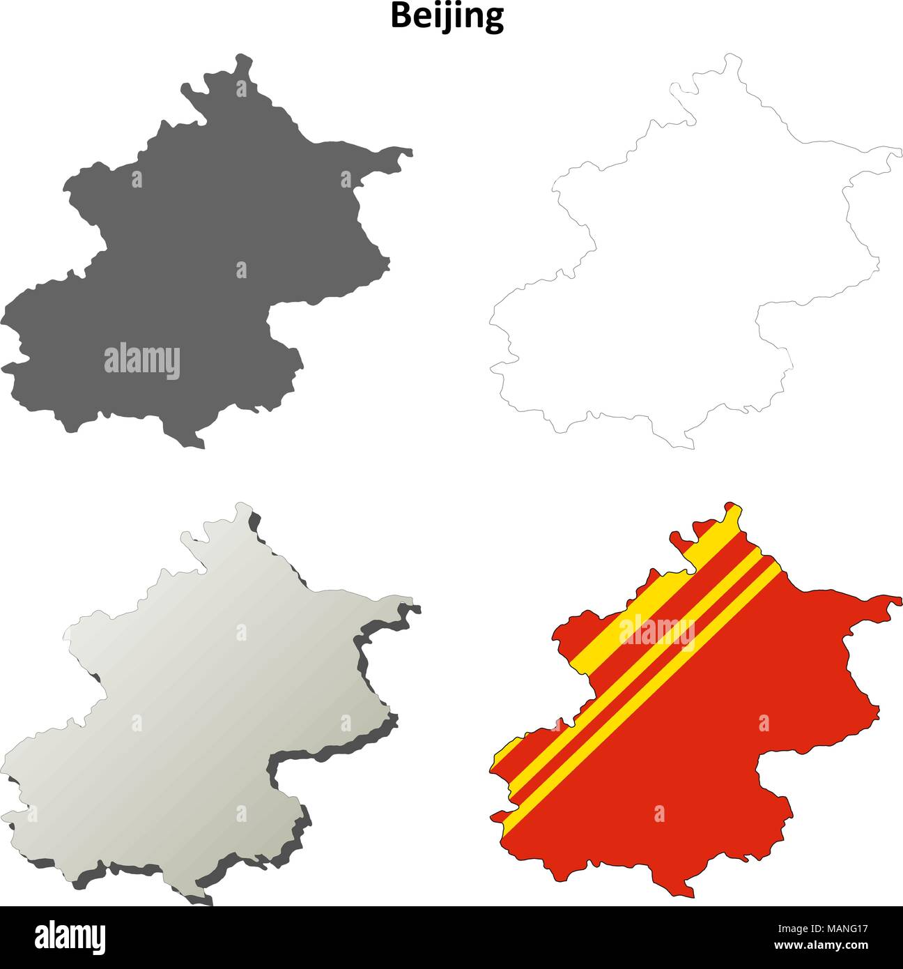 Beijing blank outline map set Stock Vector Image & Art - Alamy